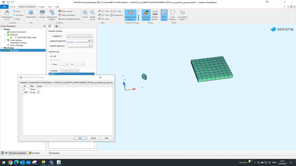 Secondary groups - Teddy - SOFiSTiK Forum