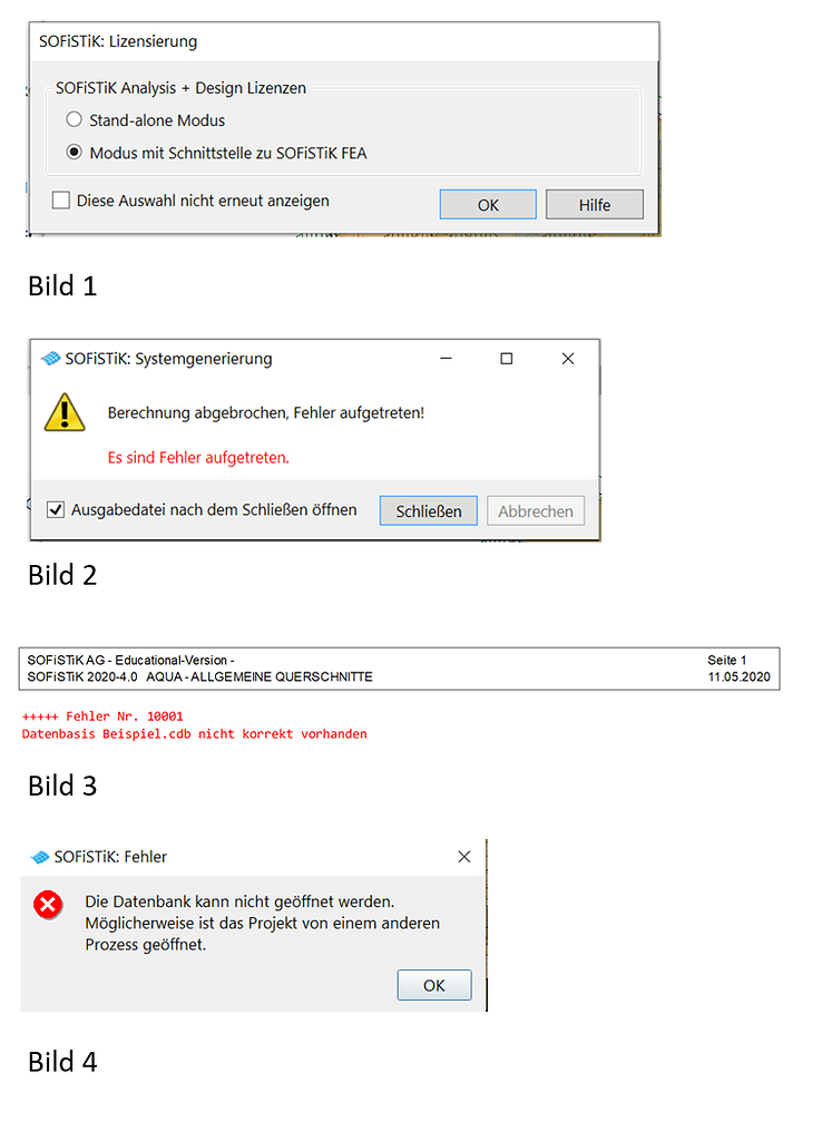 Sofistik Analysis und Design fehlerhafte .cdb Datei - Analysis + Design - SOFiSTiK Forum