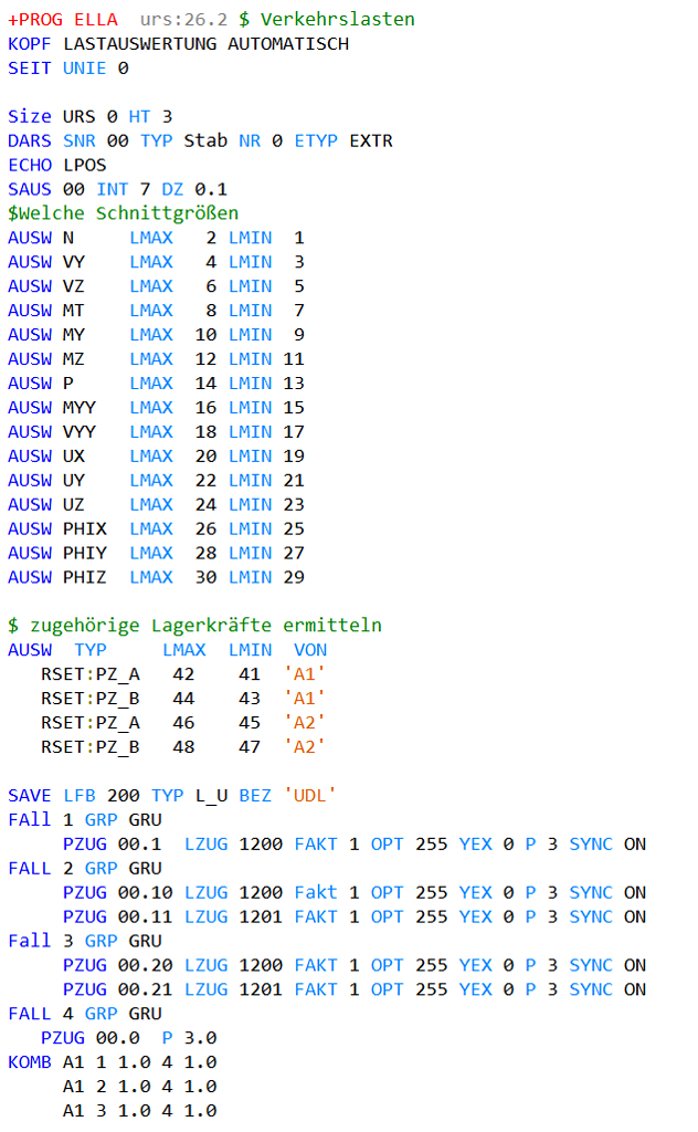 Eingabe von Verkehrslasten mit ELLA in Teddy - Teddy - SOFiSTiK Forum