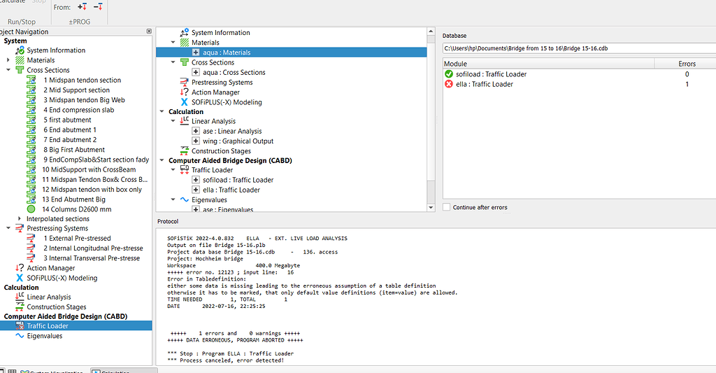 Traffic loader error - SOFiSTiK - SOFiSTiK Forum