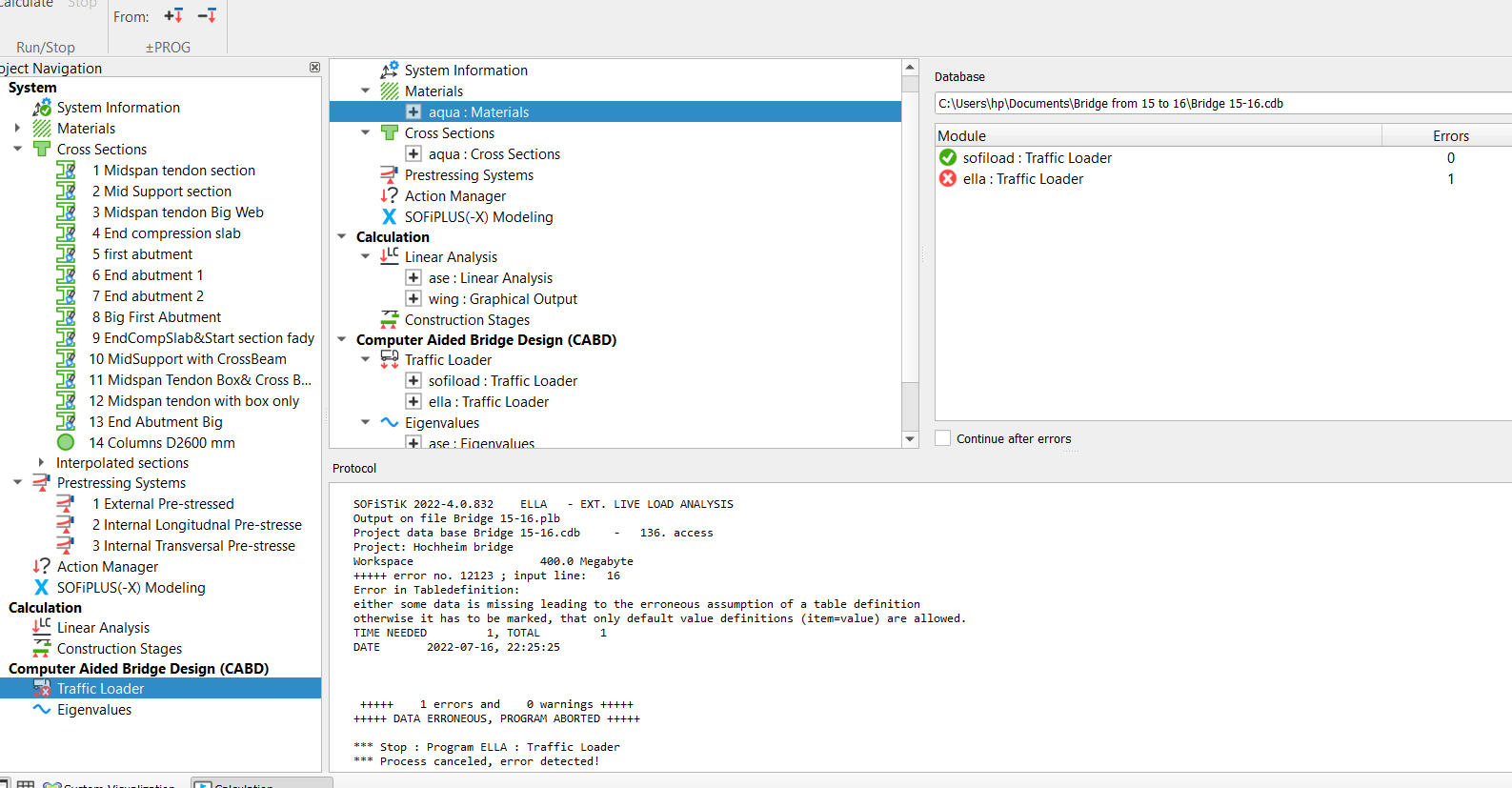 Traffic loader error - SOFiSTiK - SOFiSTiK Forum